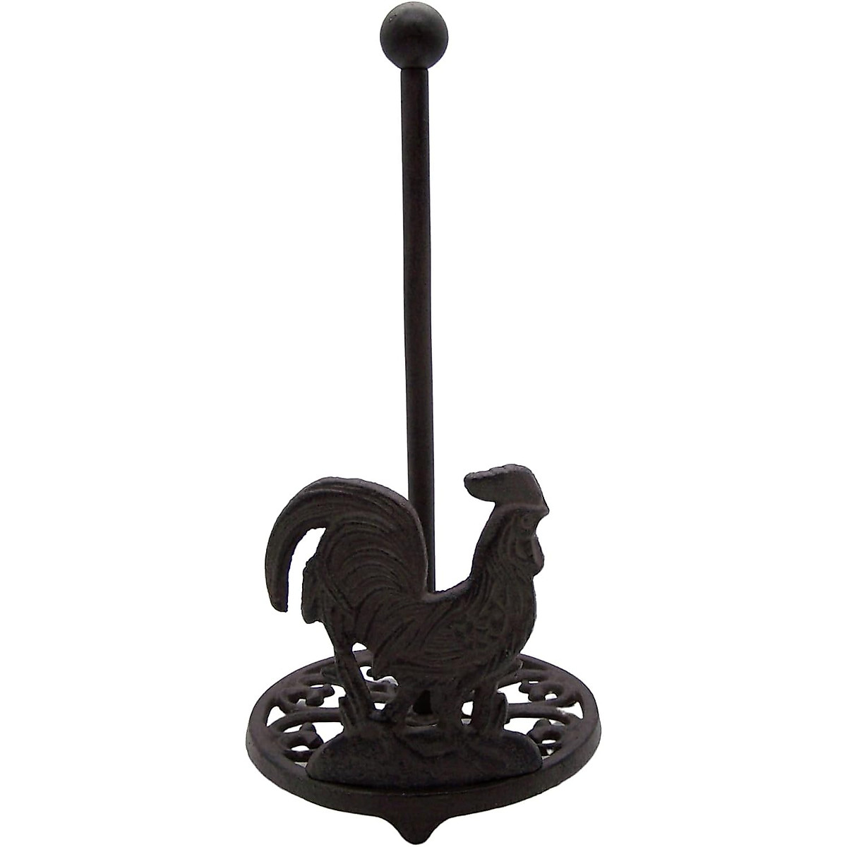 Cast Iron Rooster Paper Towel Holder 13 Inch