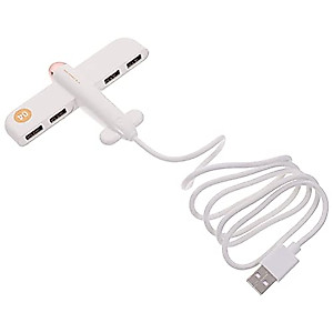 Hemobllo Airplane Shaped USB Hub- Cute USB Hub, Air Plane Extension Line Converter Charger for Desktop Computer, Computer Accessories 1 PC USB Hut 4 Ports (White)