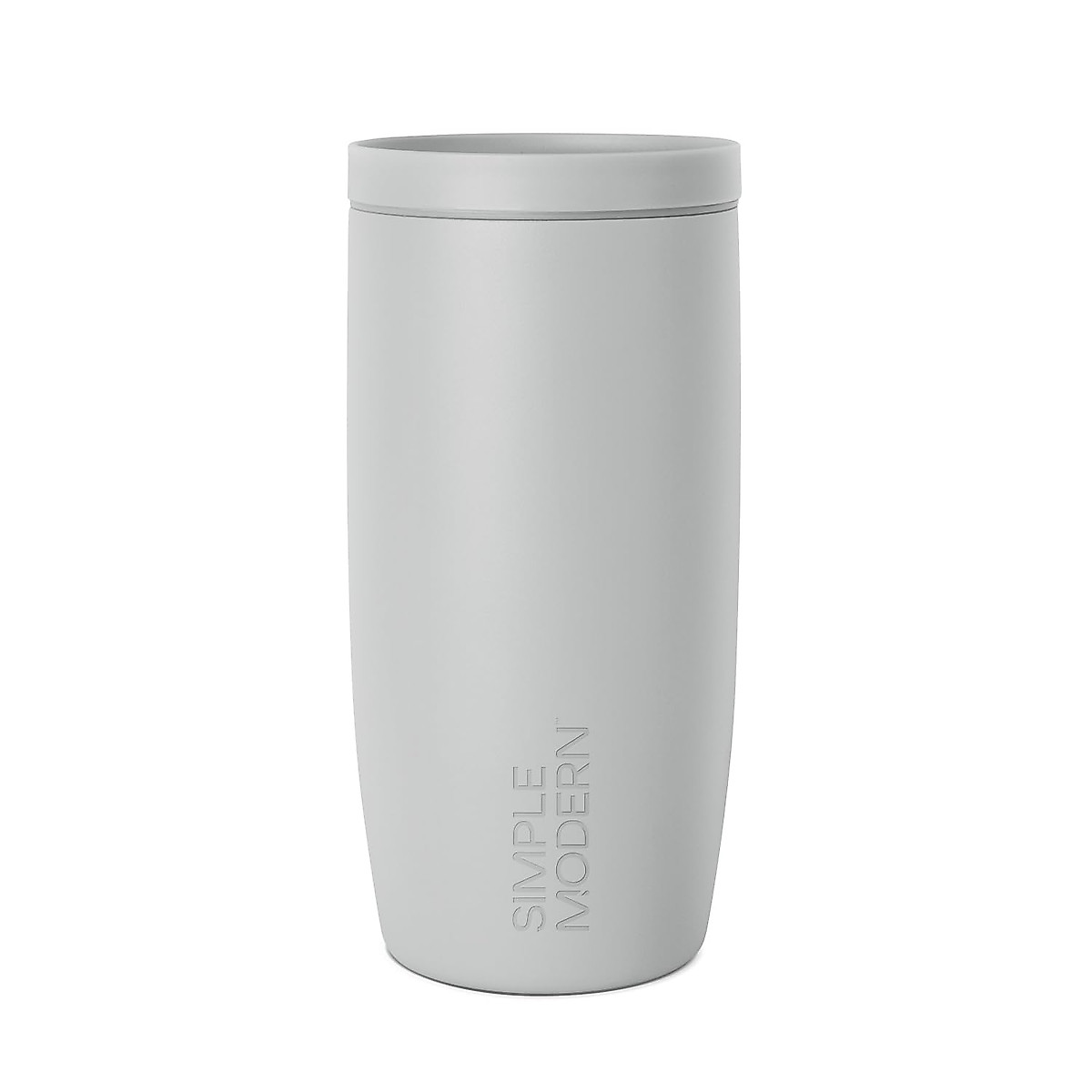 Simple Modern Travel Coffee Mug Tumbler with 360° Lid | Ceramic-Lined Insulated Stainless Steel Cold Brew Iced Coffee Cup | Gifts for Women Men Her Him | Voyager Signature | 16oz | Ice Gray