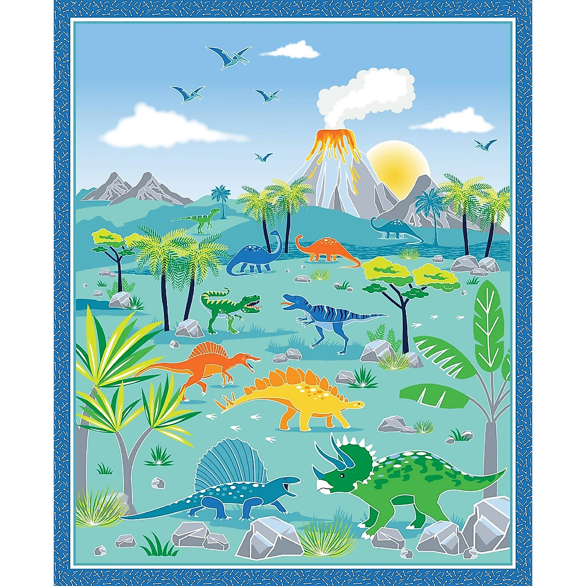 Benartex Glow-O-Saurus - Glow in The Dark Panel 36"x43"