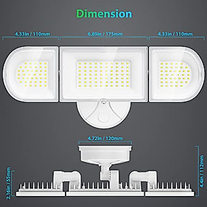 iMaihom 100W Flood Lights Outdoor, 9000LM Ultra Bright LED Flood Light Outdoor, 3 Adjustable Heads Security Lights, IP65 Waterproof Outdoor Flood Light, 6500K Floodlight for Yard Garage Court (White)