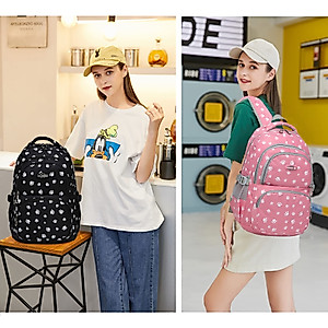 3Pcs Dog-Paw Prints Backpack and Lunch-Bag Set for Girls Middle School-Bag Elementary Bookbag Casual Daypack