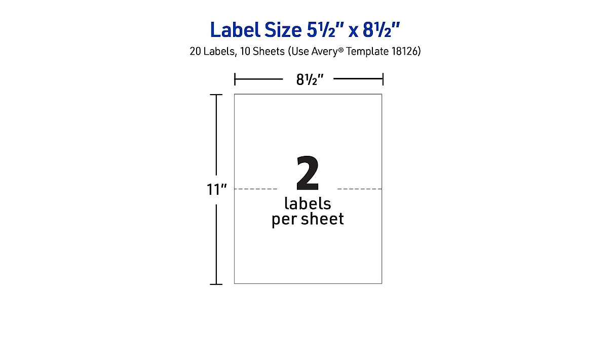 Avery 5.5x8.5 Printable Shipping Labels - TrueBlock Tech