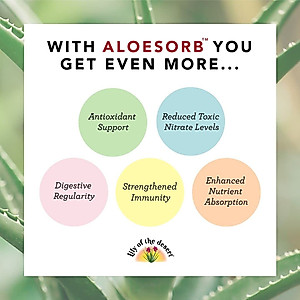 Lily Of The Desert Aloe Vera Juice Drink, Inner Fillet, Vegan Dietary & Immune Support, Gluten Free Liquid Digestive Aid, No Water Added, 16 Fl Oz