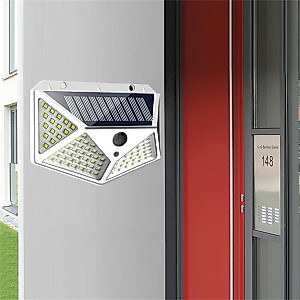 100LED Solar Power Wall Light PIR Motion Sensor Outdoor Street Lamps IP65 Waterproof Garen Lamp Solar Light Outdoors Lamps(4 Pack)