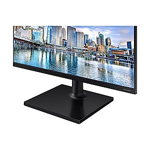 SAMSUNG FT45 Series 24-Inch FHD 1080p Computer Monitor, 75Hz, IPS Panel, HDMI, DisplayPort, USB Hub, Height Adjustable Stand, 3 Yr WRNTY (LF24T454FQNXGO),Black