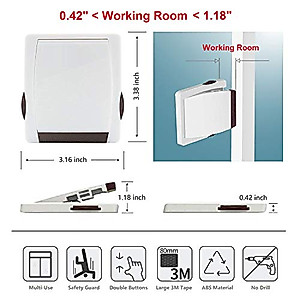 Sliding Glass Door Child Lock - OKEFAN 4 Pack Baby Safety Slide Window Locks for Kids Proof Patio Closet Doors No Drilling Tools Needed (Brown)