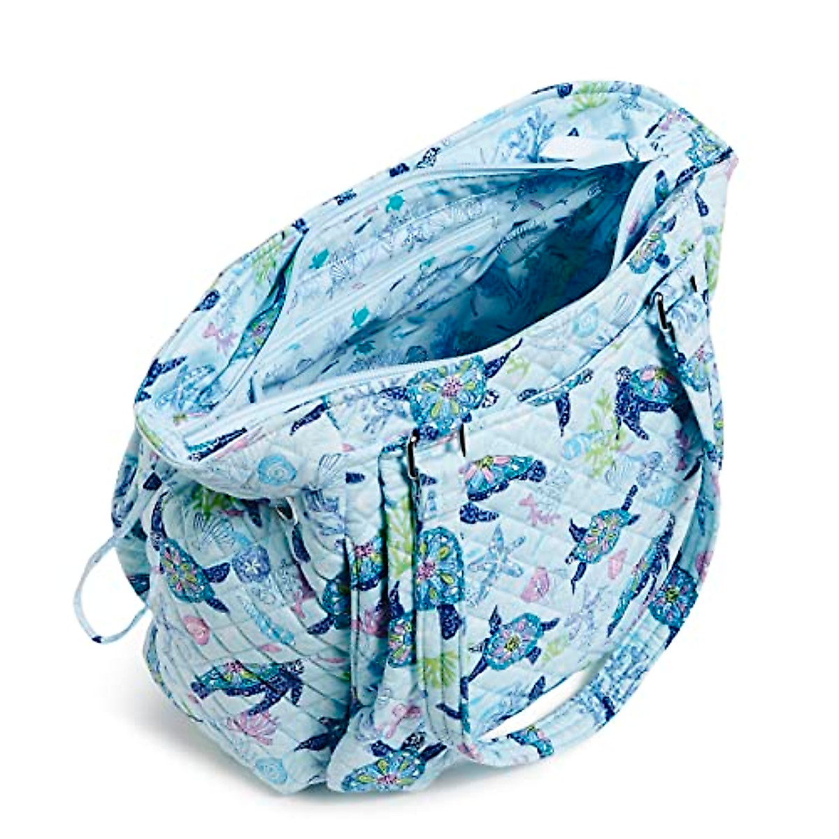 Vera Bradley Women's Cotton Glenna Satchel Purse, Turtle Dream - Recycled Cotton, One Size