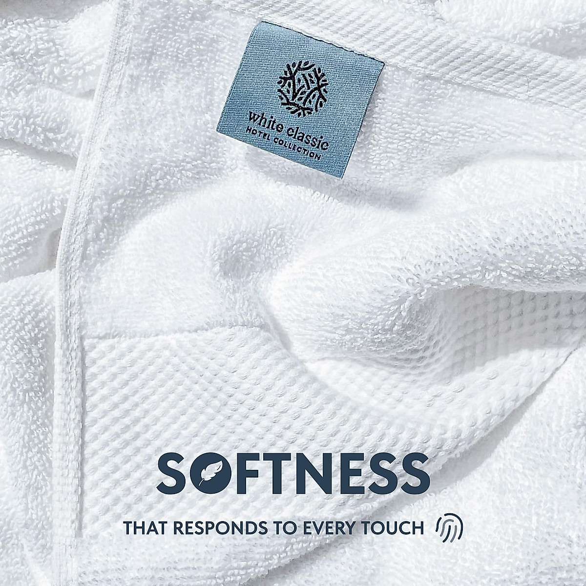 Luxury White Hand Towels - Soft Circlet Egyptian Cotton | Highly Absorbent Hotel spa Bathroom Towel Collection | 16x30 Inch | Set of 6