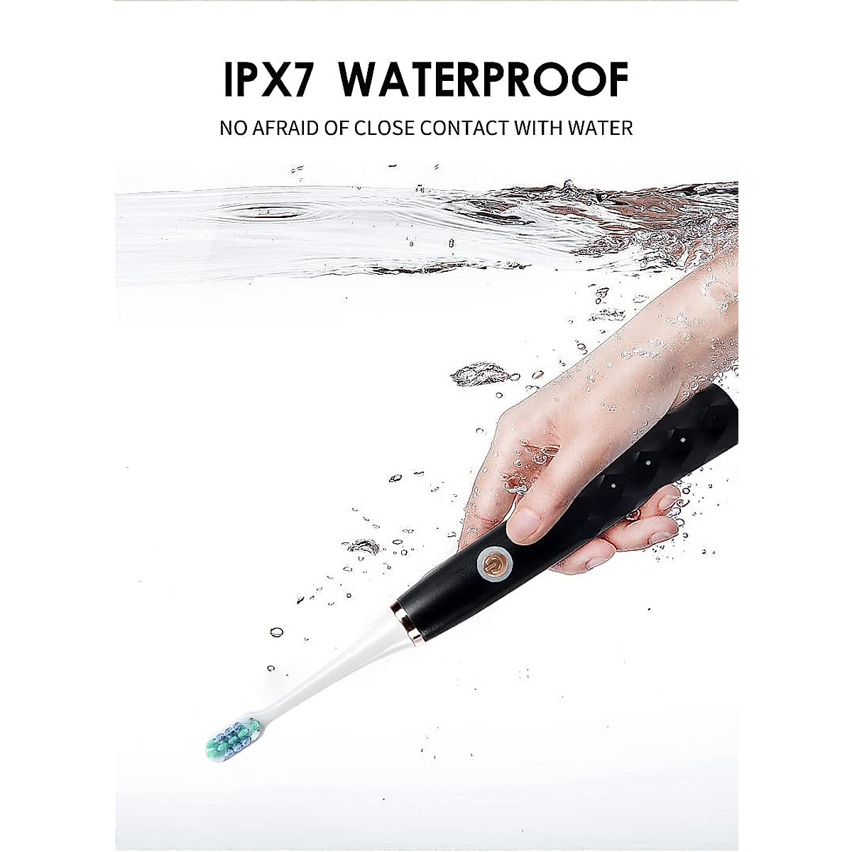 Electric Toothbrush for Adults, 4 Brush Heads and Travel case, 2 Hours Fast Charge for 50 Days, 6 Adjustable Modes Built-in 2-Minute Smart Timer IP7 Waterproof 36000 VPM Deep Clean (Pink)