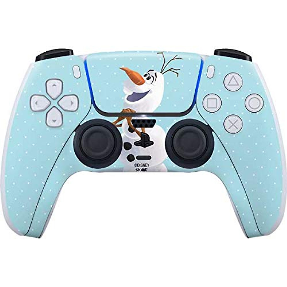 Skinit Decal Gaming Skin Compatible with PS5 Controller - Officially Licensed Disney Frozen Olaf Polka Dots Design
