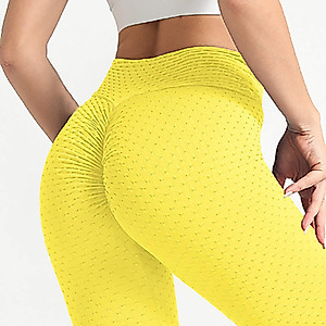 Textured High Waist Yoga Pants for Women Tummy Control Slimming Booty Butt Lift Leggings Anti Cellulite Workout Tights
