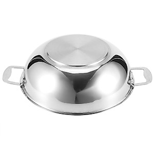 Steamer Pot for Cooking, Stainless Steel Pot Non‑Stick Pot Kitchen Cookware for Cooking Hotpot Soup（11.8 x 3.7inch）