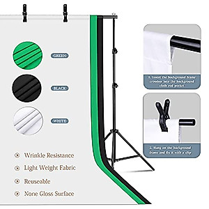 Walk Fly Photography Umbrella Lighting Kit, 6 x 9FT Muslin Screen Backdrop Continous Lighting Umbrella Equipment, 7 x 10FT Background Stand Support System for Studio Photo Portrait Video Shooting