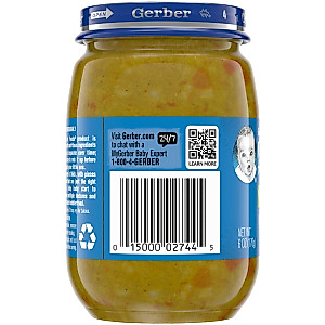 Gerber Natural for Baby 3rd Foods Veggie Power Baby Food Jar, Garden Veggies & Rice, Non GMO Pureed Baby Food with Advanced Texture for Crawlers, 6 oz (Pack of 12)