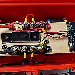MOFEEZ Busbar Tool Set, Including 4 x 3/8" Power Distribution Block Bus Bar with Cover, Hammer Lug Crimper Tool for 8 AWG - 0000 AWG Battery and Welding Cables