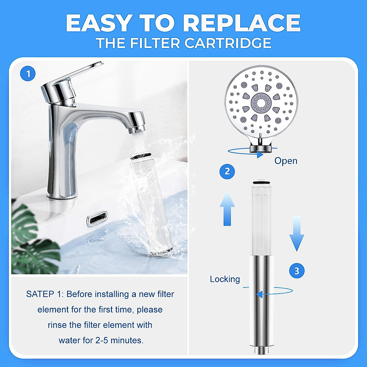 Slirceods Multi-Stage Shower Filter Replacement Compatible with FEELSO® Filtered Shower Head with Handheld,3 Pack
