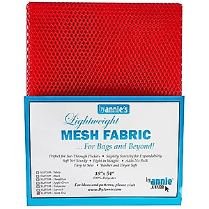 Mesh Fabric Lightweight Primary Bundle- Dandelion, Parrot Blue, White, Black and Atomic Red - 18" x 54" with Tape Measure-Bundle of 6 Items Primary