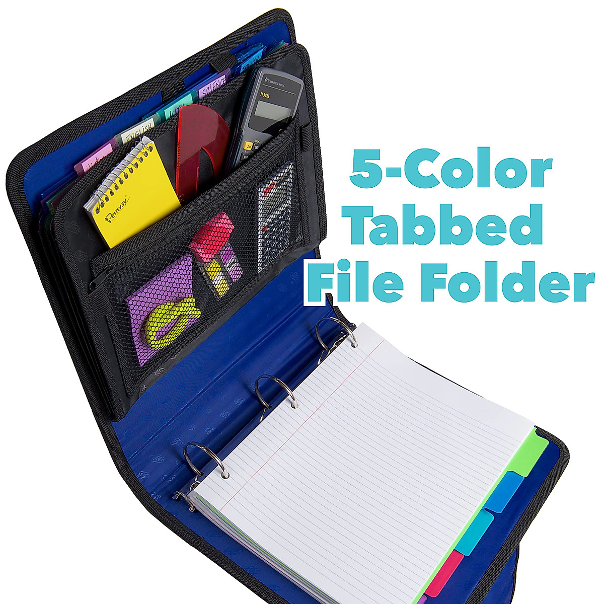 Case-it Open Tab Hook Loop Closure 2-Inch Binder with Tab File, Red