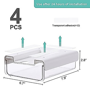 Citylife 4 Packs Self-Adhesive Under Desk Drawer Slide Out Organizers and Accessories for Office, Classroom, Home
