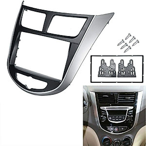 Mhakrl Car Center Stereo Audio Radio DVD GPS Plate Panel Frame Fascias Replacement Fit For Hyundai i-25 Accent Solaris Verna 2010+, for DODGE Attitude 2011+ 2 Din Dash Trim Kit