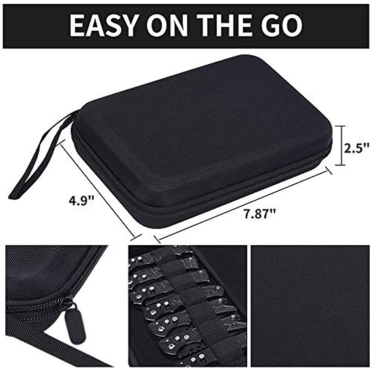 Knife Display Case, Folding Knife Holder, Knife Storage Organizer, Large Pocket Knife Storage Case, Oxford Small Knife Roll Pouch Carrier Bag for Survival Tactical Outdoor EDC Mini Knife