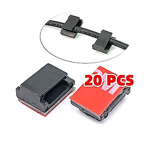 iSaddle Mini Self Adhesive Car Cable Ties Mounts Holder Compatible with 3M Adhesive Car Charging Cable Clips Camera/GPS Power Cord Wire Management Used with Car/Motor/Office/Home(20PCS)