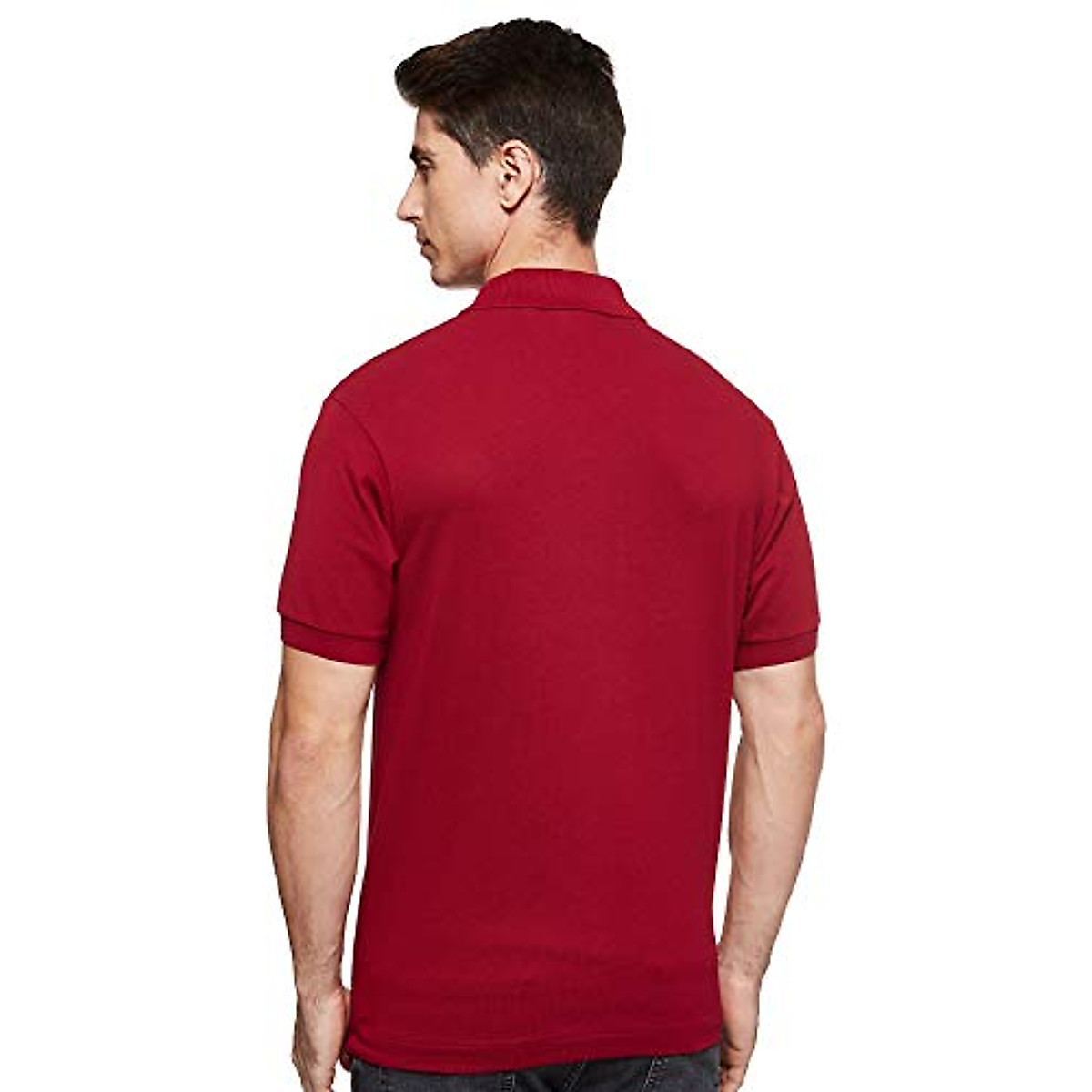 Lacoste Mens Short Sleeve L.12.12 Pique Polo Shirt, Bordeaux Red, L