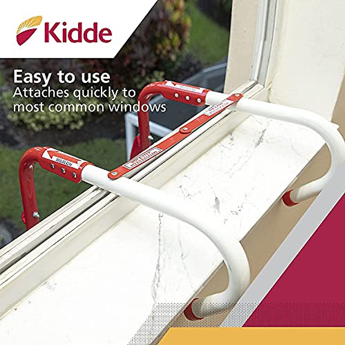 Kidde Fire Escape Ladder, 3-Story Rope Ladder, Extends to 25-Feet, Anti-Slip Rungs