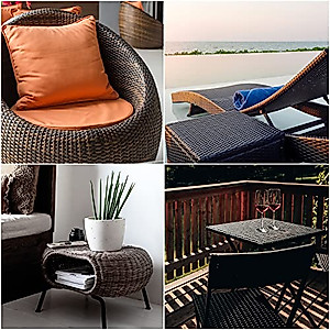 fammom Patio Furniture Wicker Repair Kit Synthetic Rattan Material for Patio Chair Sets Knit and Replacement DIY Garden Outdoor Patio Furniture Sofa Table,Fruit Baskets, vases, etc. (Brown)