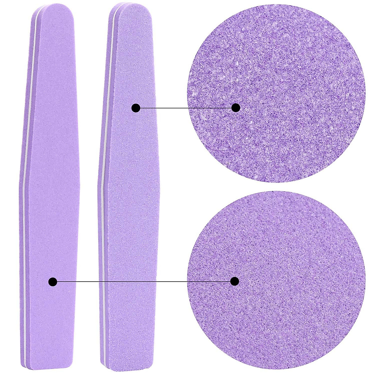 20Pcs Nail Block Buffer Files Sponge Washable Double Sided 100/180 Sanding Buffing File(Purple)