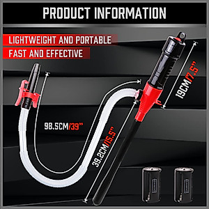 SEDY Electric Hand Pump, Portable Battery Powered Transfer Pump, Multi-Use Siphon Liquid Extractor for Gasoline, Diesel, Fuel, and Water Transfer