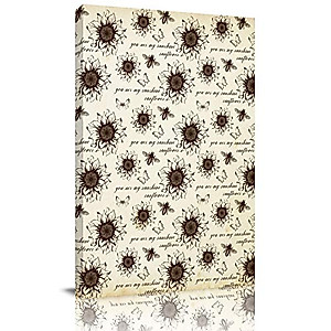Big buy store Canvas Oil Painting Wall Art Sunflower Bee Butterfly Artwork Prints Picture Paintings Canvas Cover Vintage Decor Home Office Decorations Wall Decor Ready to Hang - 12x8 inches