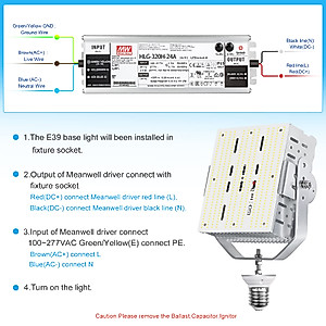 BBESTLED 300W Shoebox LED Parking Lot Light Retrofit Kit (AC100-277V Input) 42000Lumen E39 Mogul Base Enclosed Fixtures ETL DLC Listed, 300W LED Tennis Court Lights 5000K
