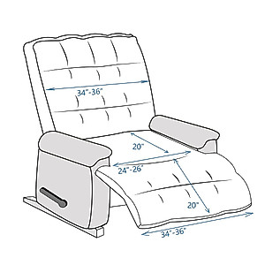 STONECREST Recliner Chair Cover Water Resistant, Reversible Washable Cover Stay in Place (Chocolate/Khaki, Recliner 34" T-Cushion Oversized)