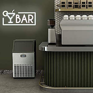 hOmeLabs Freestanding Commercial Ice Maker Machine - Makes 99 Pounds Ice in 24 hrs with 29 Pounds Storage Capacity - Ideal for Restaurants, Bars, Homes and Offices - Includes Scoop and Connection Hose