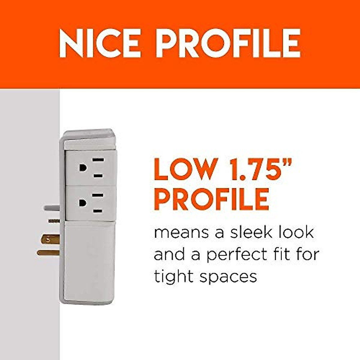 ECHOGEAR USB Wall Charger Surge Protector with 4 Pivoting AC Outlets & 2 USB Ports – Packs 1080 Joules of Surge Protection & Installs On Existing Outlets to Protect Gear & Increase Outlet Capacity