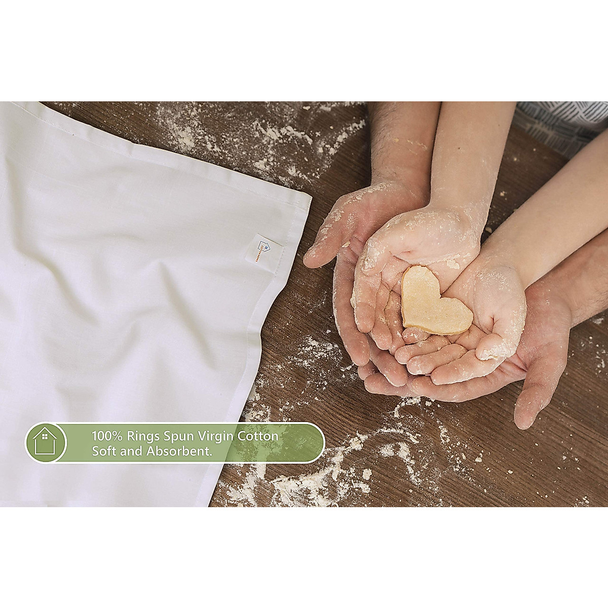 COTTON HOMES Flour Sack Tea Towel, Dish Cloth, Cheesecloth Baking Towels for Kitchen 6 Pack - 28x28 Inch- [with 3 Free Wash Cloths] -100% Virgin Cotton.