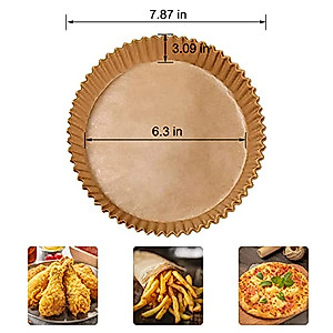 100PCS Air Fryer Disposable Paper Liner, Yokgrass Non-stick Air Fryer Parchment Paper, Oil-proof, Water-proof, Baking Paper for Air Fryer, Baking Roasting Microwave