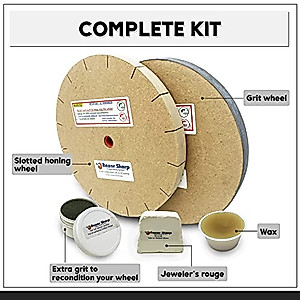 Razor Sharp Edgemaking System 8 Inch Deluxe Blade Sharpening Kit | For 6 Inch Bench Grinder | Made in the USA