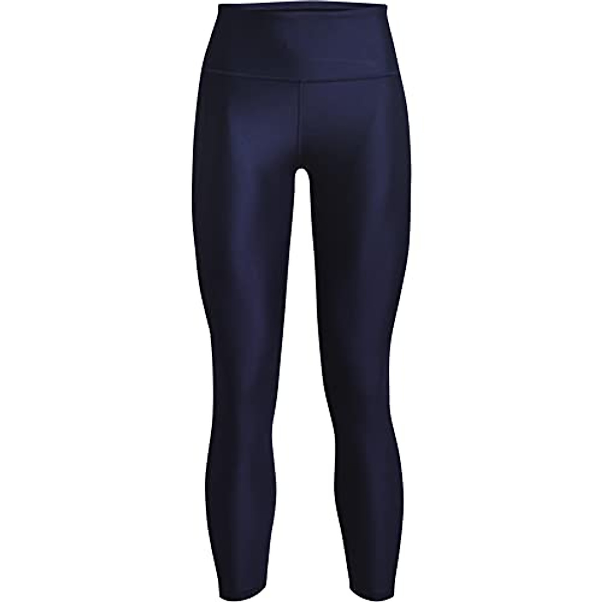Under Armour Womens HeatGear Armour High Waisted Ankle No-Slip Leggings , Midnight Navy (410)/White , Large