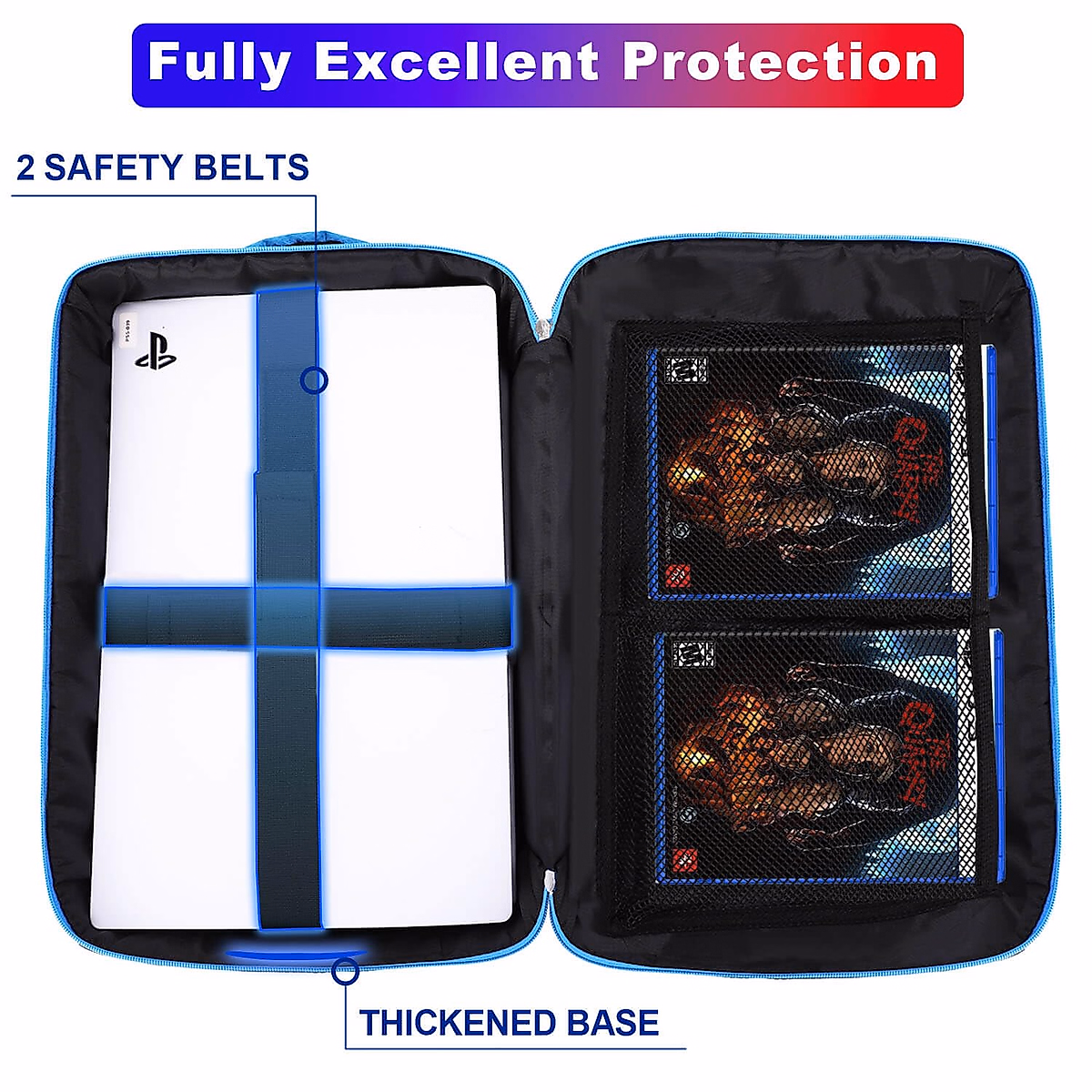 PS5 Backpack Travel Bag Slim - 15.6" PS5 Backpack Bag, PS5 Carrying Case Travel Bag, PS5 Backpack Compatible with Playstation 5 Disc/Digital/Slim Edition Console, Controller, Base, Game Discs, Laptop