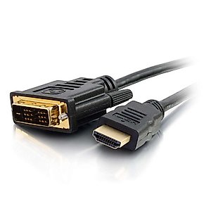 C2G DVI to HDMI Cable, HDMI Adapter, DVI-D Male to HDMI Male, 1080p, Gold Plated for PS4 & PS3, 6.56 Feet (2 Meters), Black, Cables to Go 42516