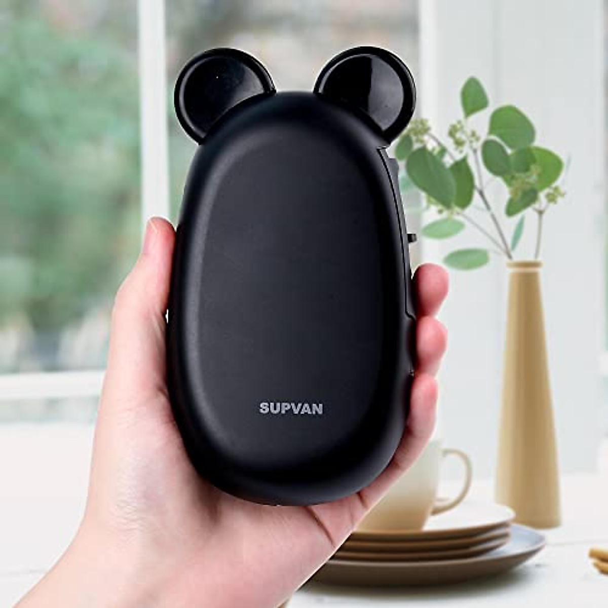 SUPVAN E10 Black Thermal Label Maker with Label Tape, Accessories Black Cute Ears for E10 Sticker Printer Bundled Products