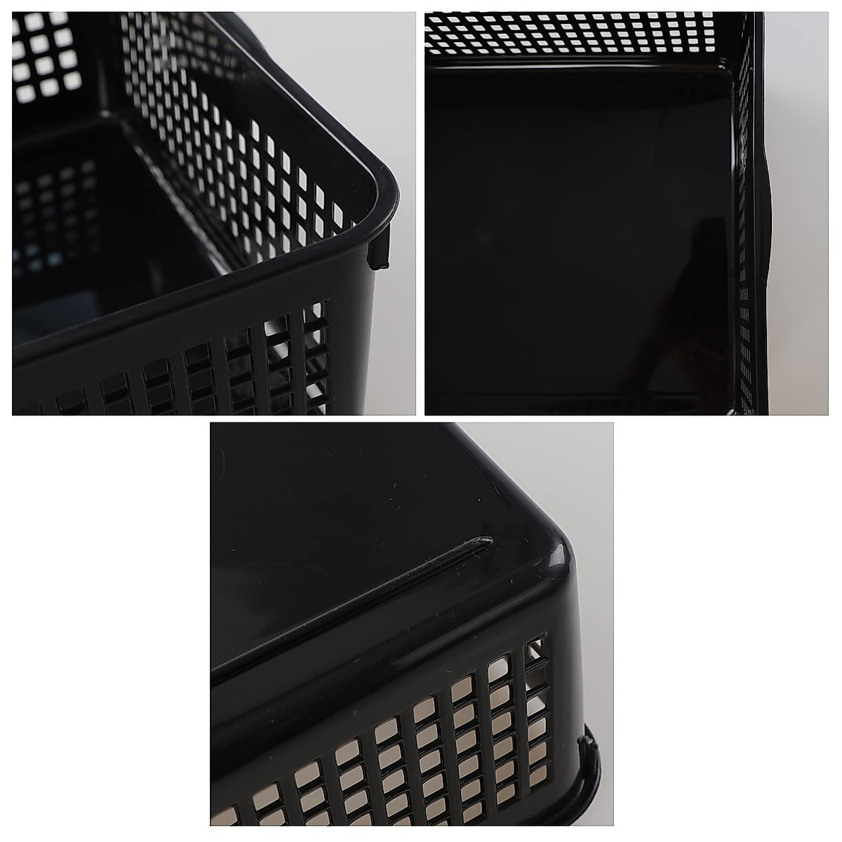 Leendines A4 Size Plastic Storage Trays, Shallow Storage Baskets Set of 6