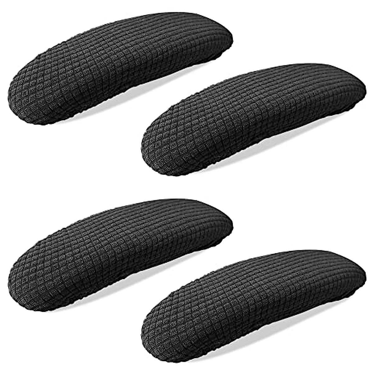 Betinyar 4 Pieces Removable Office Chair Armrest Slipcovers, Elastic Office Chair Arm Covers, Washable Office Chair Armrest Cover Pads, Stretch Armrest Cover (Black)