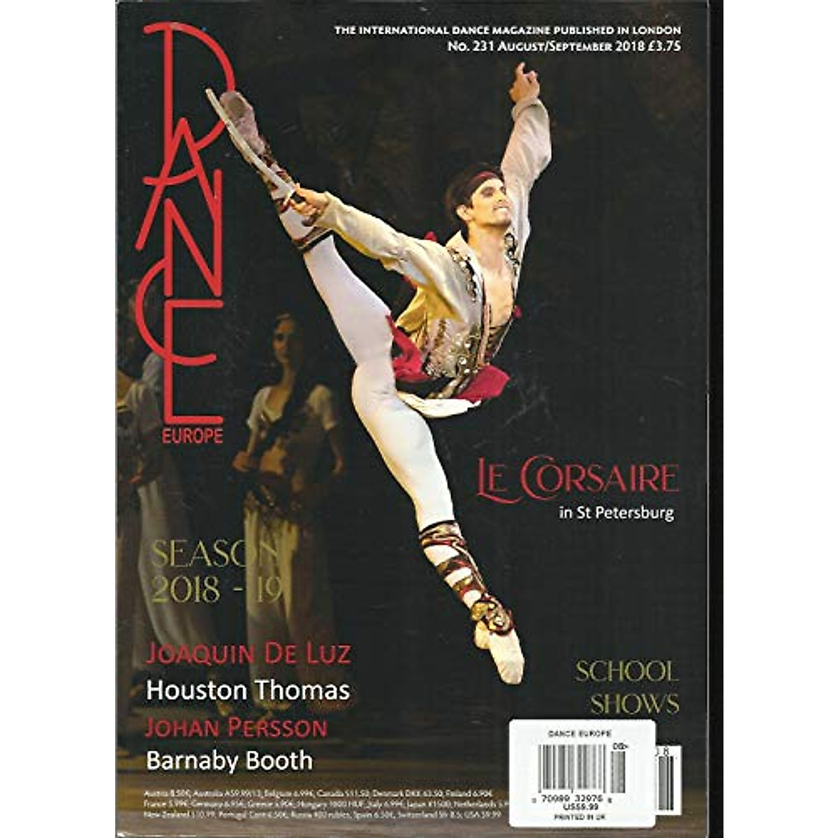 DANCE EUROPE, THE INTERNATIONAL DANCE MAGAZINE, AUGUST/SEPTEMBER, 2018 NO.231