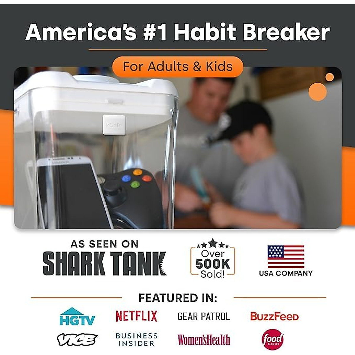 Kitchen Safe: Time Locking Container (Green Lid + Clear Base) - 5.5" Height