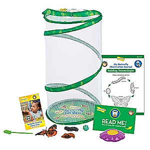 Insect Lore Giant Butterfly Garden with Voucher | 18 Inch Habitat | Life Cycle Figurines Included | Voucher to Redeem 5 Baby Caterpillars Later | Raise Painted Lady Butterflies