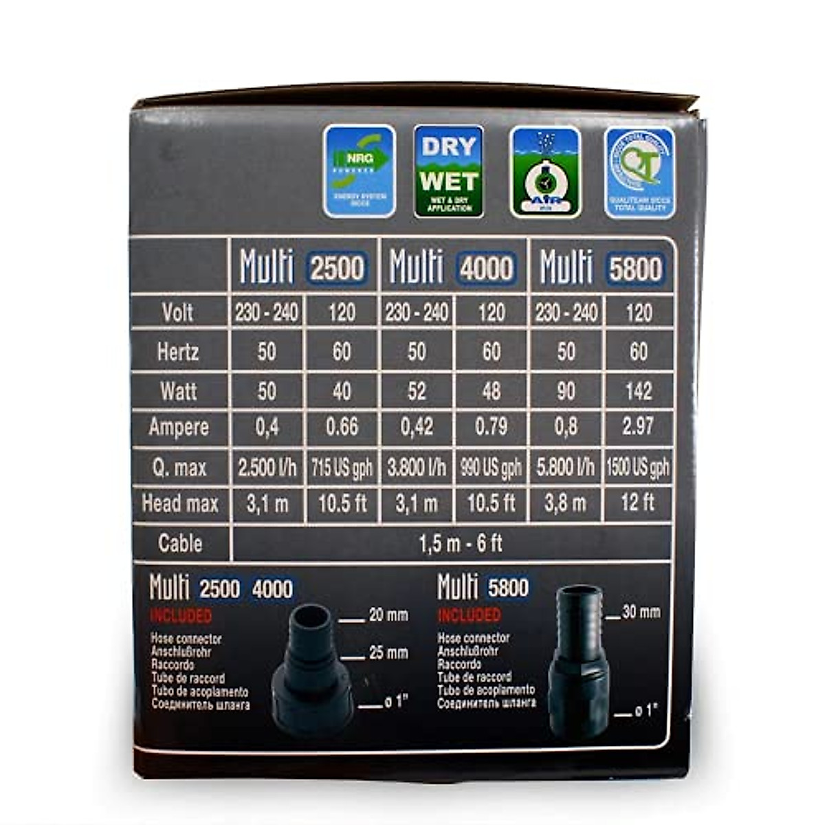 SICCE MULTI 2500 Multifunction Aquarium Pump, 715 GPH, designed for submerged and in-line use